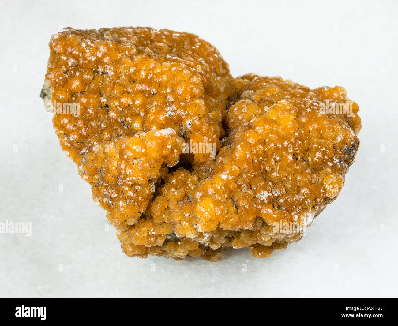 macro shooting of natural mineral - specimen of Zeolite stone on white ...