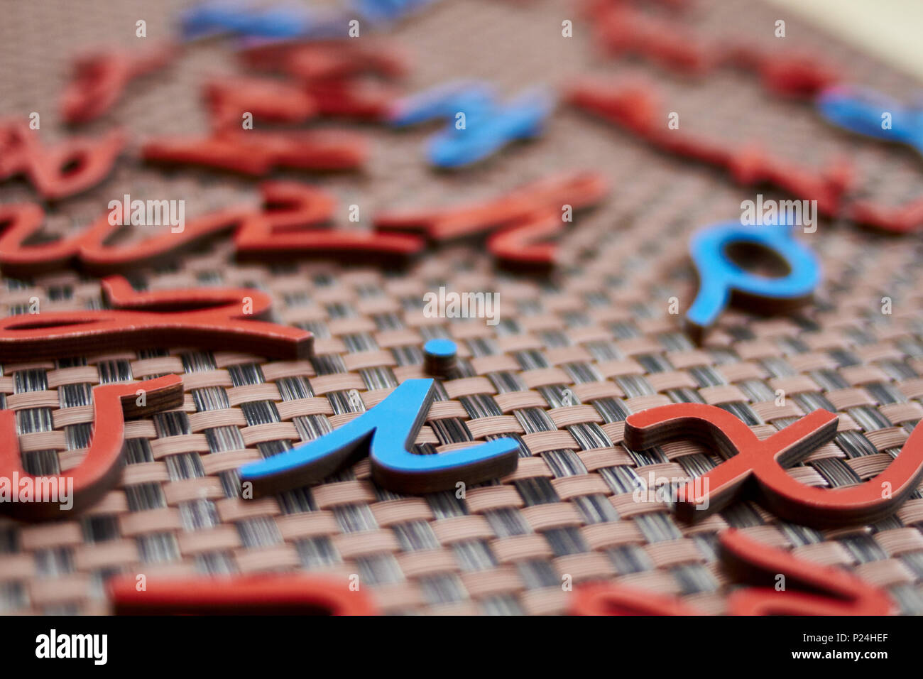 Random blue and red letters Stock Photo - Alamy