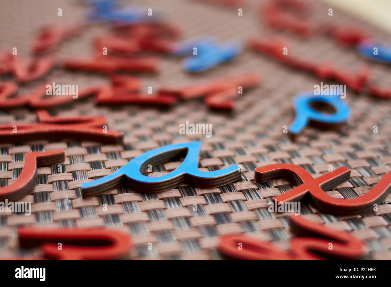 Random blue and red letters Stock Photo - Alamy