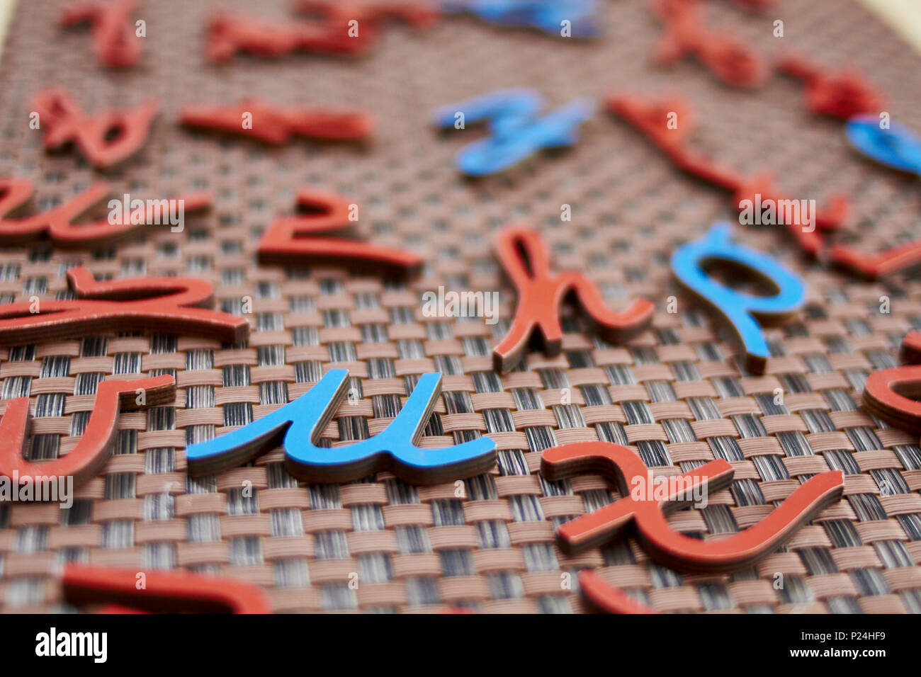 Random blue and red letters Stock Photo - Alamy