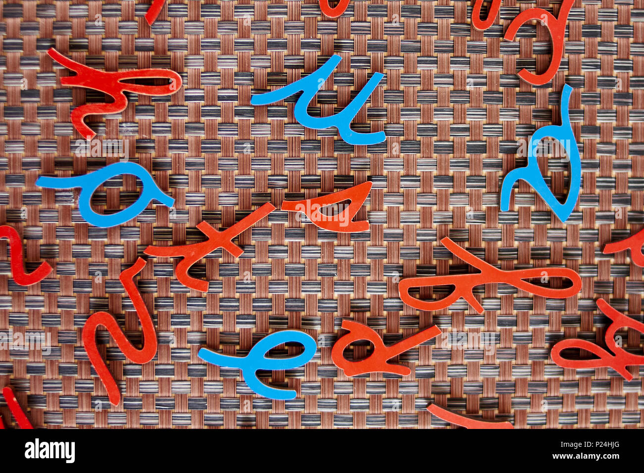 Random blue and red letters Stock Photo - Alamy