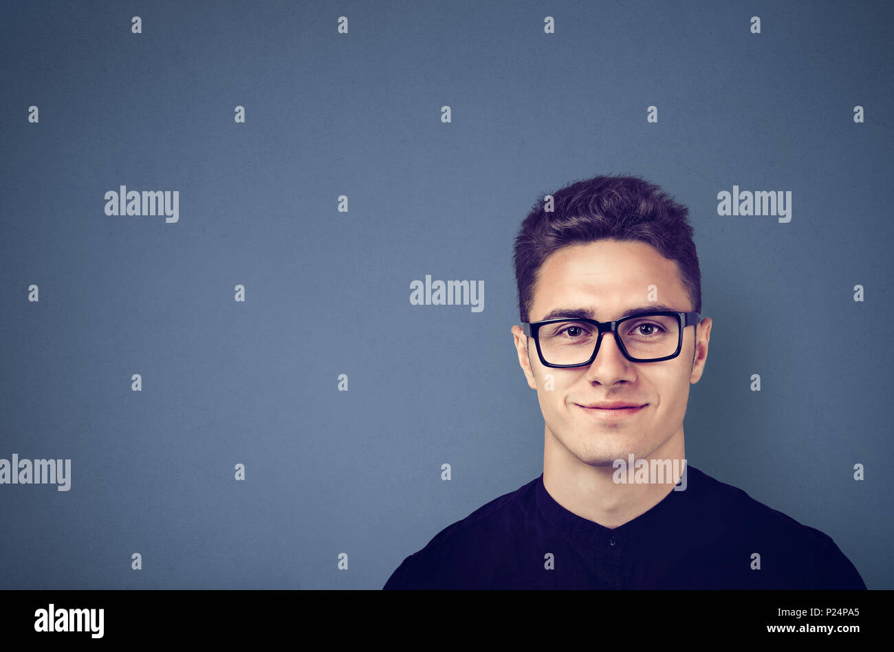 Happy fashion glasses face hi-res stock photography and images - Alamy