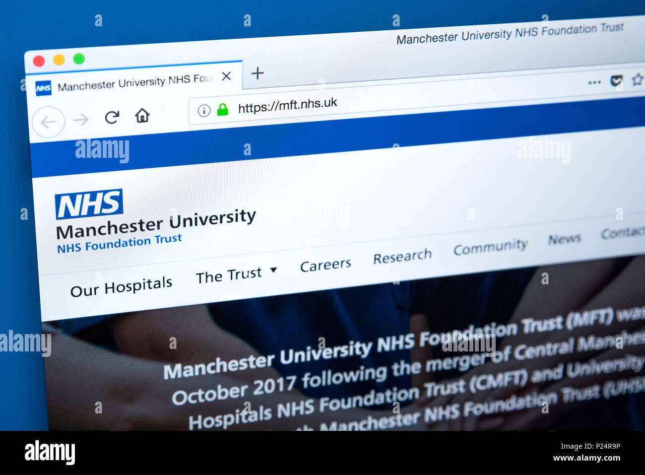 LONDON, UK - MARCH 5TH 2018: The homepage of the official website for the Manchester University ...