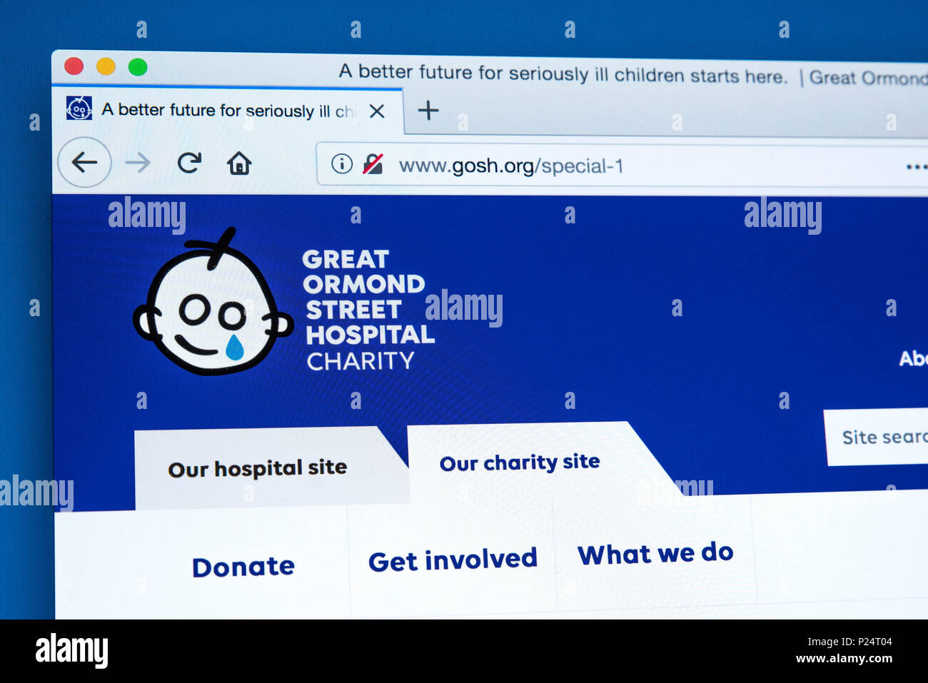 LONDON, UK - MARCH 5TH 2018: The homepage of the official website for Great Ormond Street ...