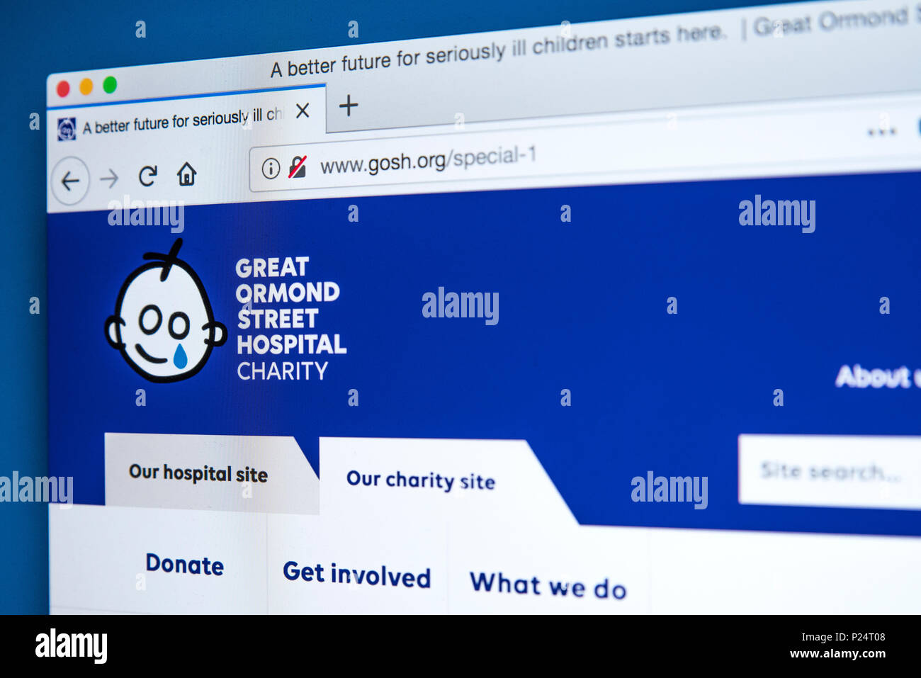 LONDON, UK - MARCH 5TH 2018: The homepage of the official website for Great Ormond Street ...