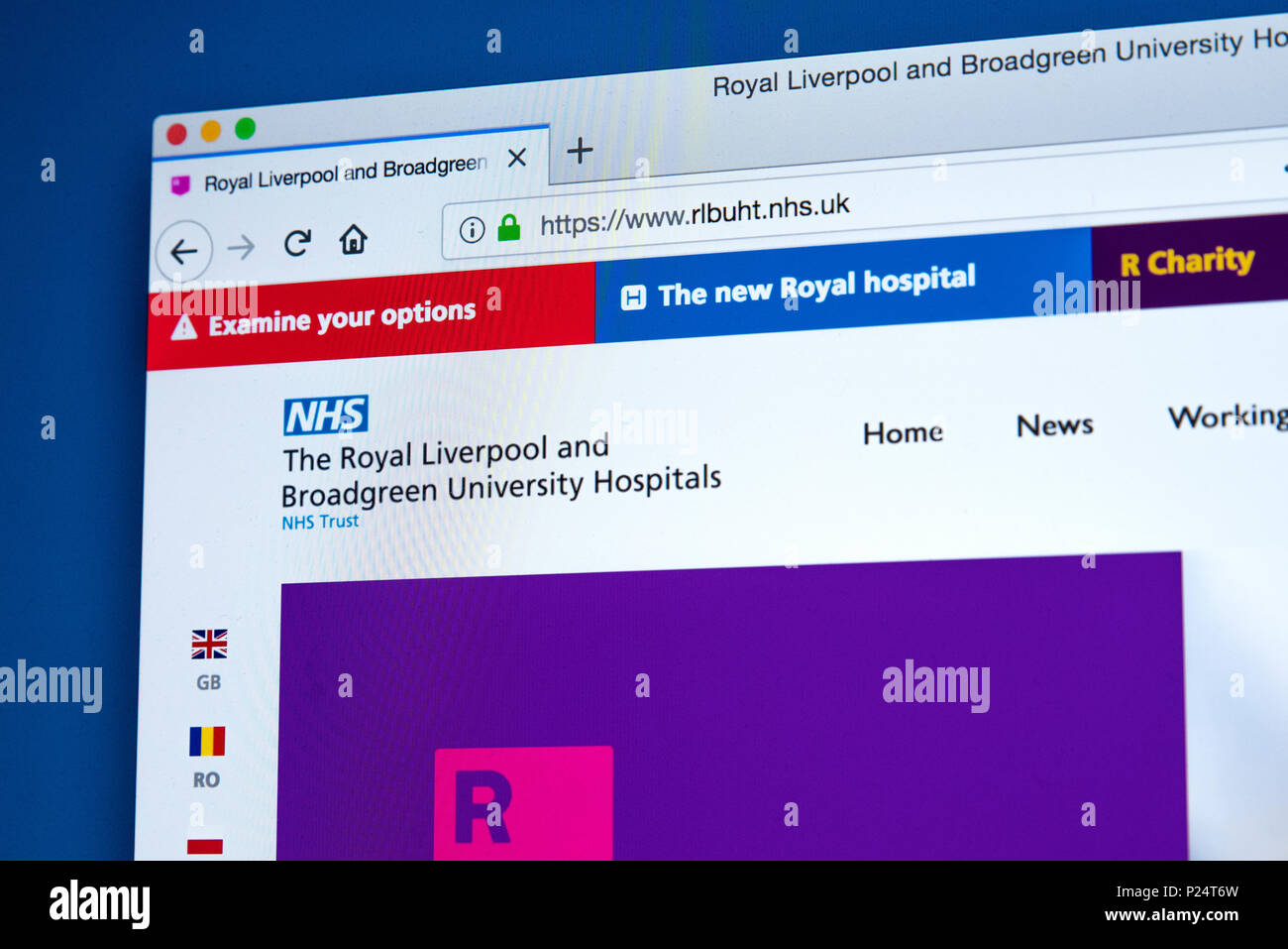 LONDON, UK - MARCH 5TH 2018: The homepage of the official website for The Royal Liverpool and ...