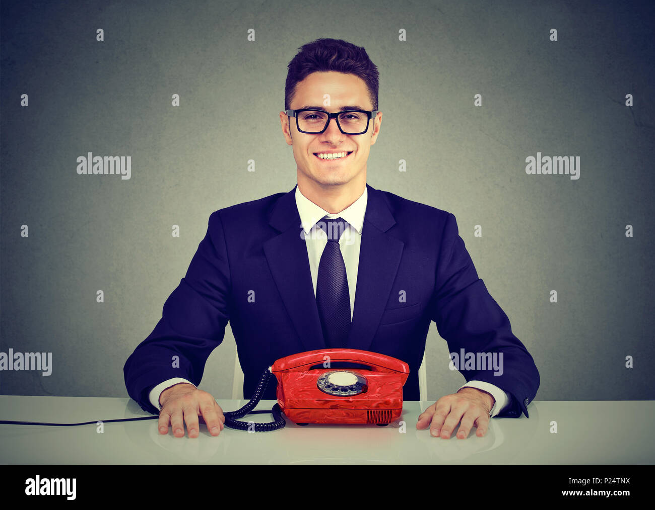 Vintage telephone man hi-res stock photography and images - Alamy