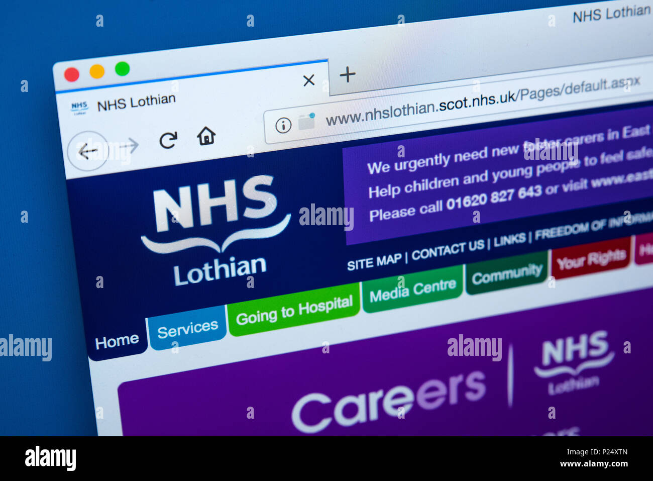 LONDON, UK - MARCH 5TH 2018: The homepage of the official website for NHS Lothian - one of the ...