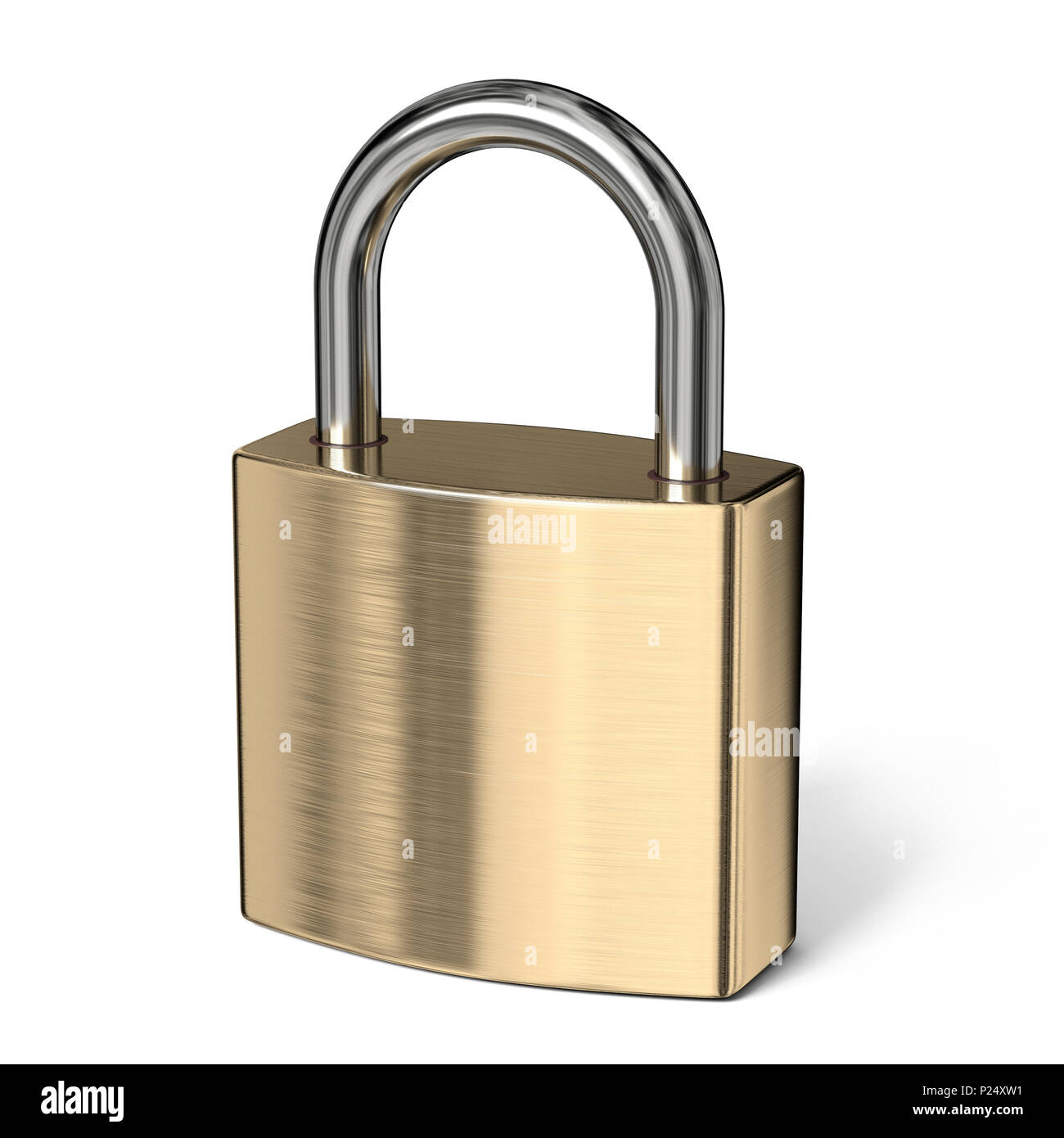 Padlock side view 3D rendering illustration isolated on white ...