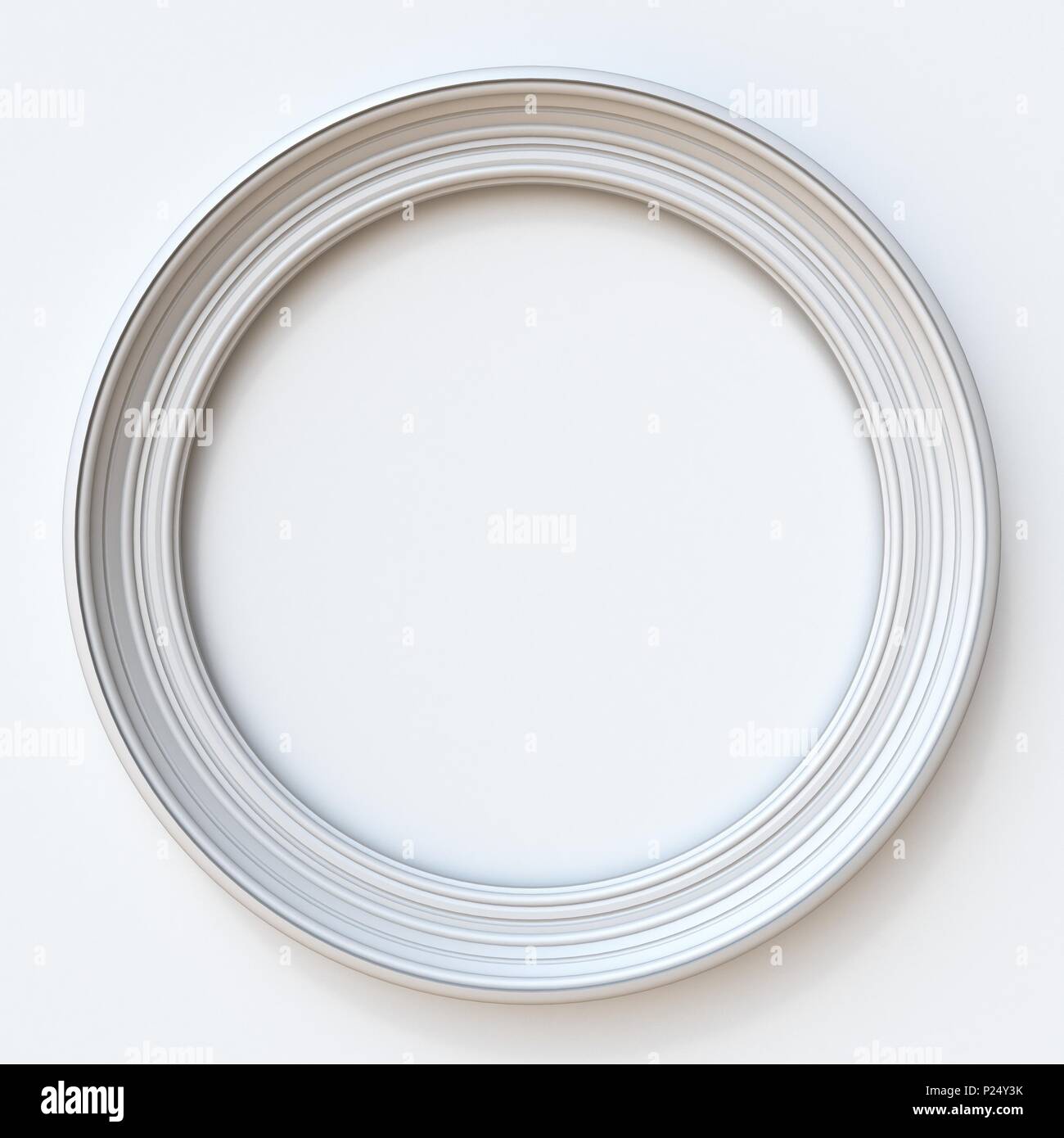 White picture frame circular 3D rendering illustration isolated on ...