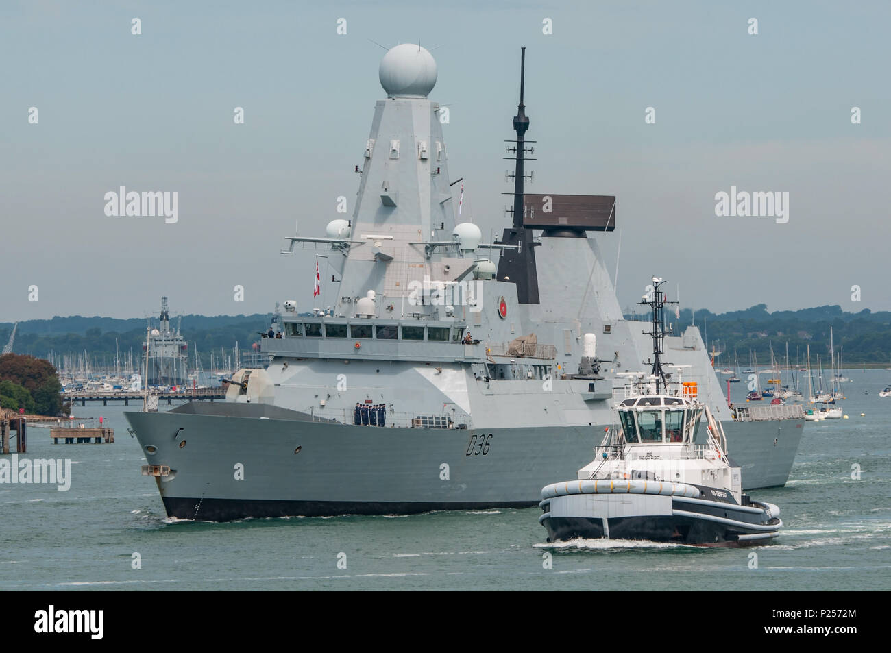 The British Royal Navy Daring Class Type 45 air defence destroyer HMS ...