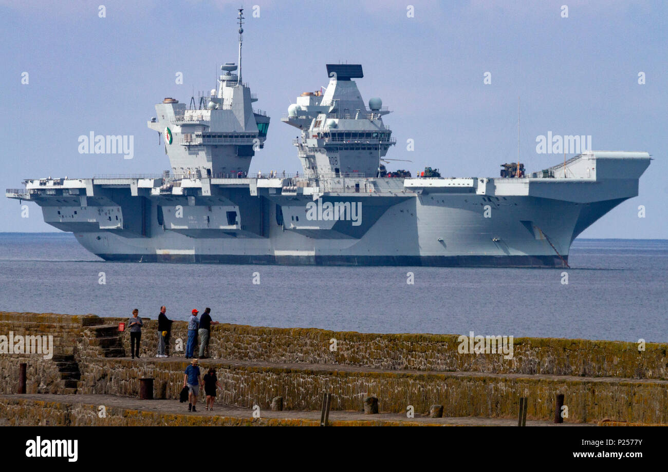 Aircraft carrier HMS Queen Elizabeth visits Penzance in Mount's Bay ...