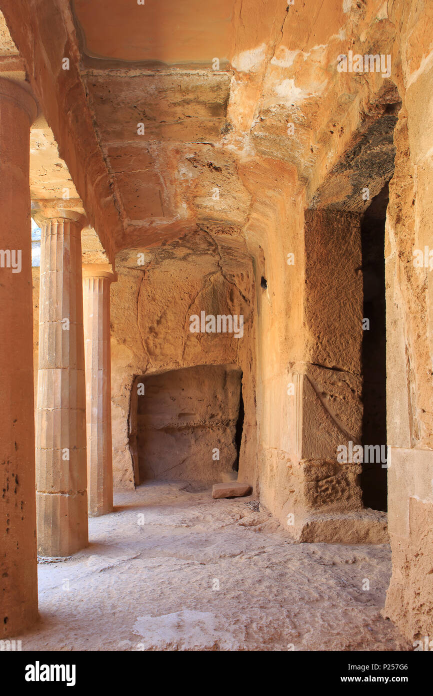An underground burial place with Doric columns at the Tombs of the ...