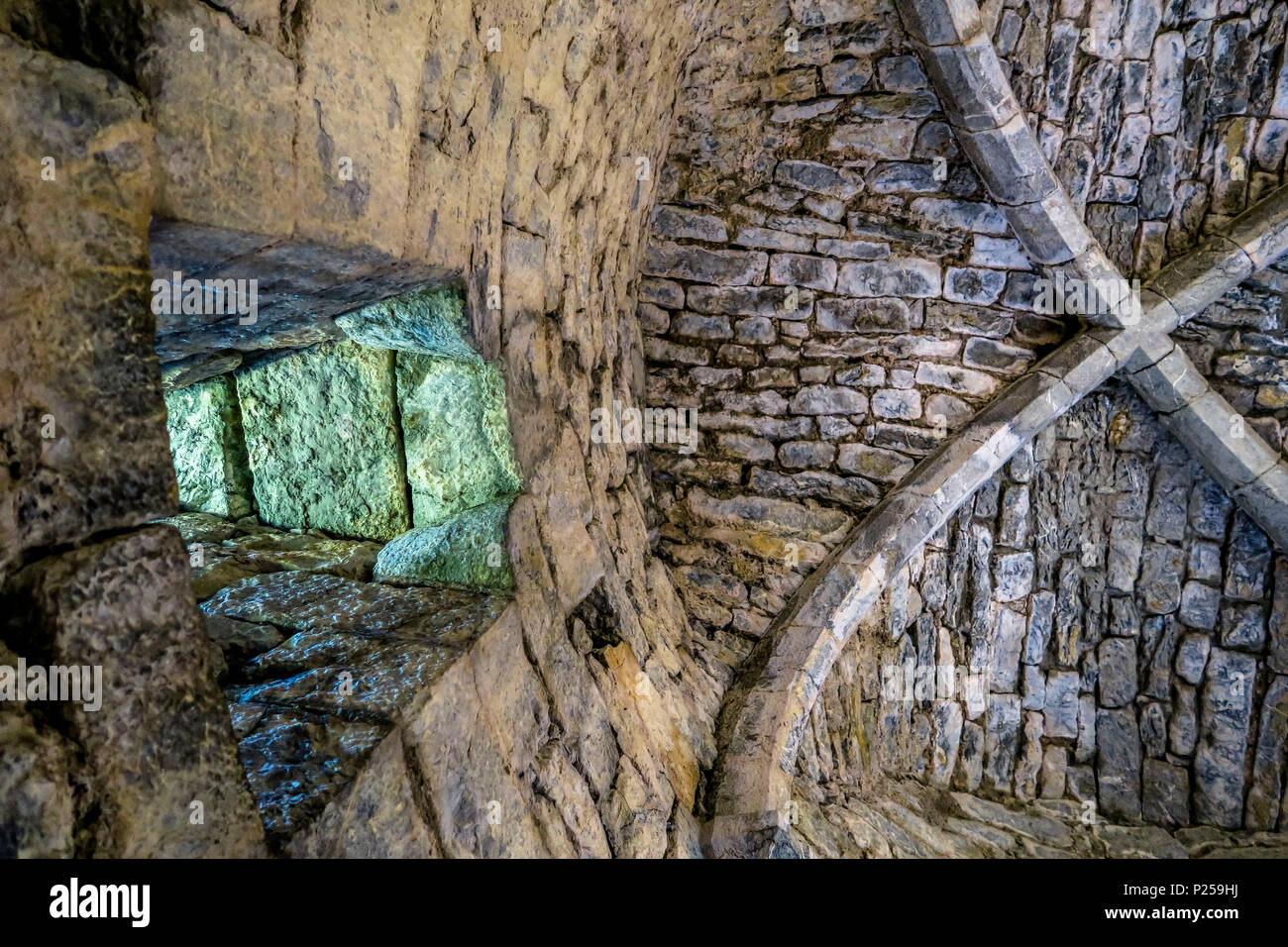 Vault in the castle of Puilaurens, built around 1200 Stock Photo - Alamy
