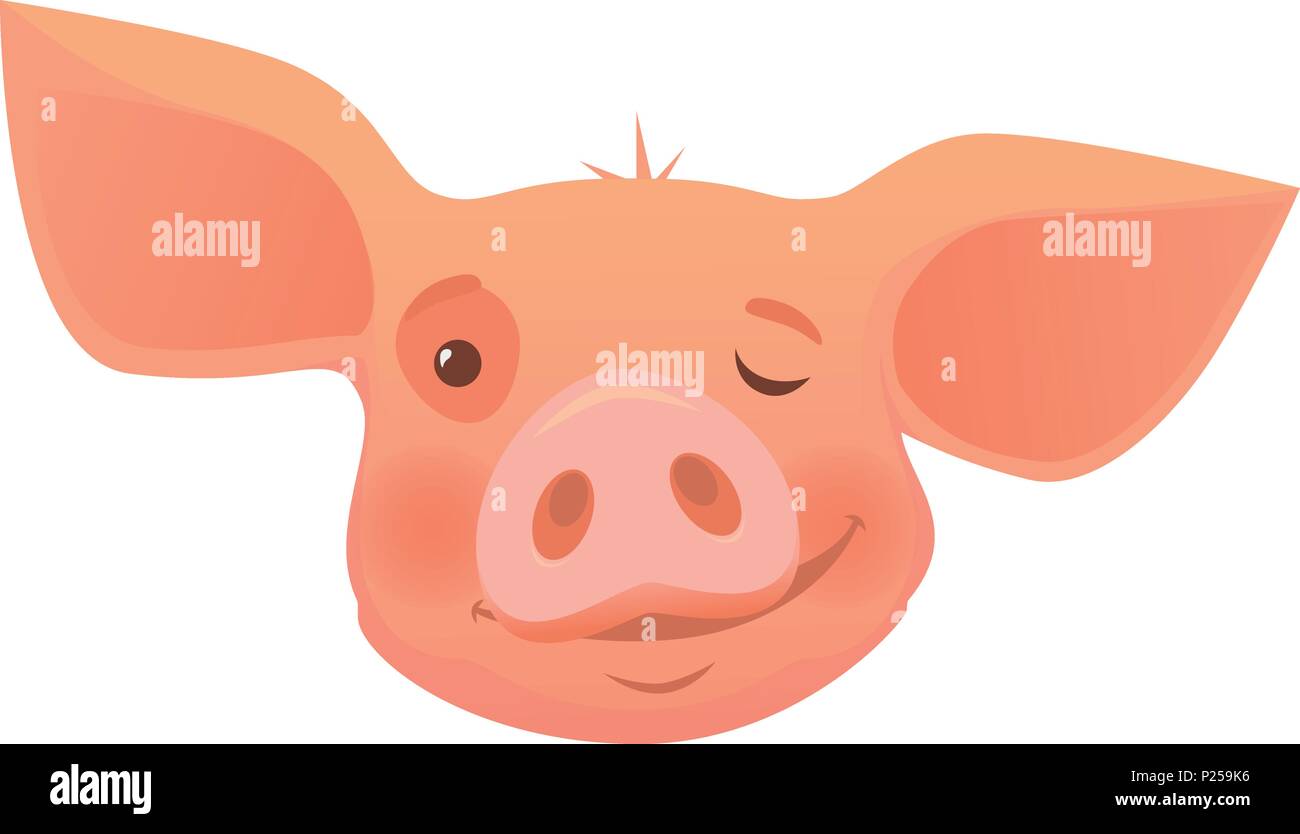 Cute pig cartoon. Pig head isolated. Vector illustration Stock Vector ...