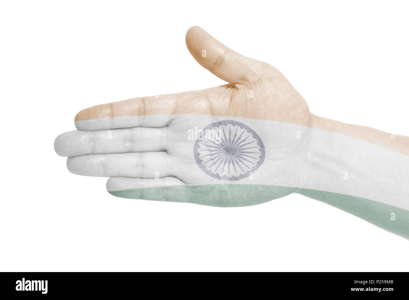 India flag handshake hi-res stock photography and images - Alamy