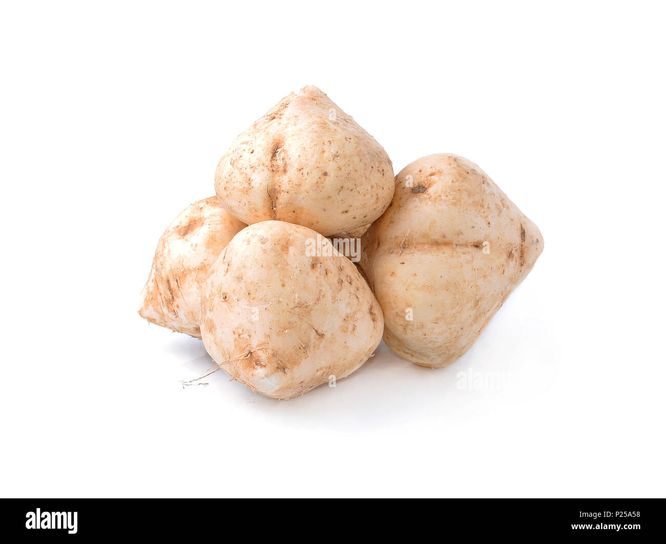 Whole Jicama isolated on white background Stock Photo - Alamy