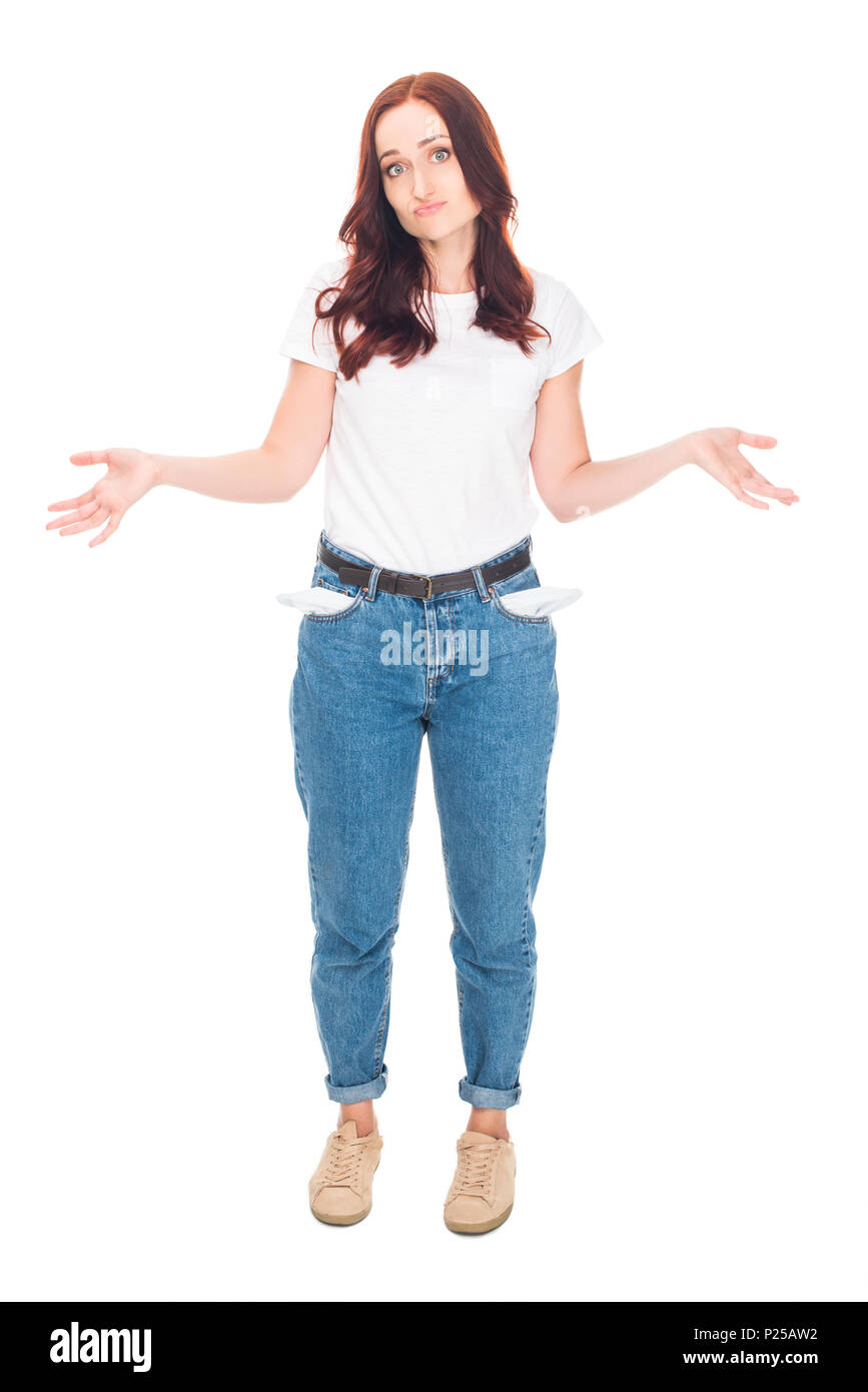 Woman with empty pockets hi-res stock photography and images - Alamy
