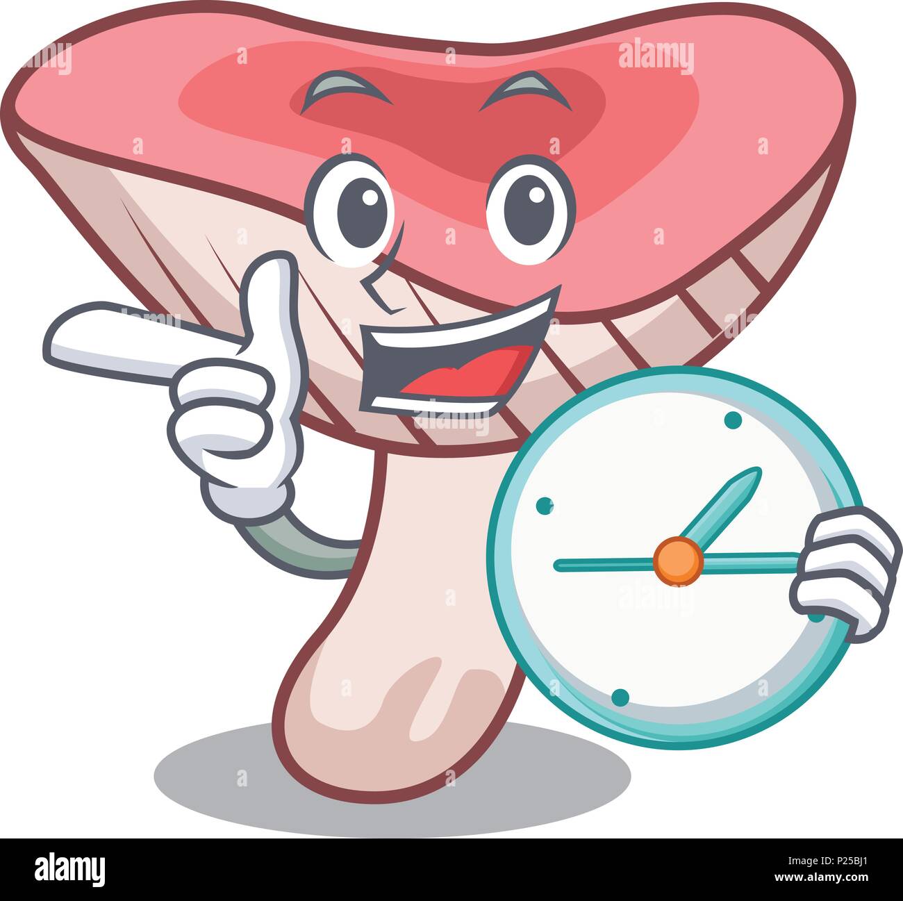 With clock russule mushroom character cartoon Stock Vector Image & Art ...