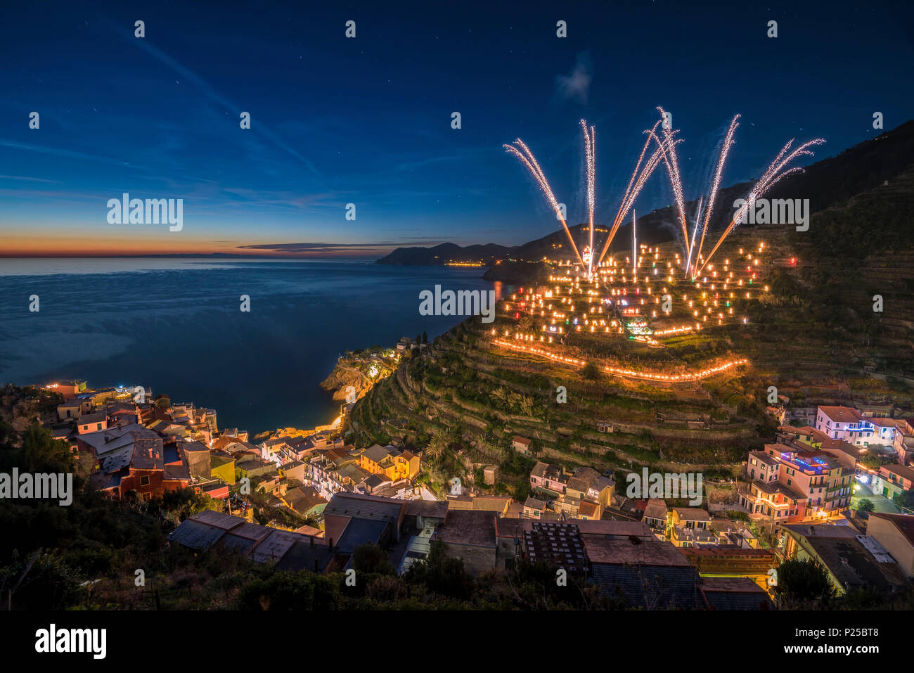 Christmas nativity scene in Manarola, Cinque Terre, Province of La ...