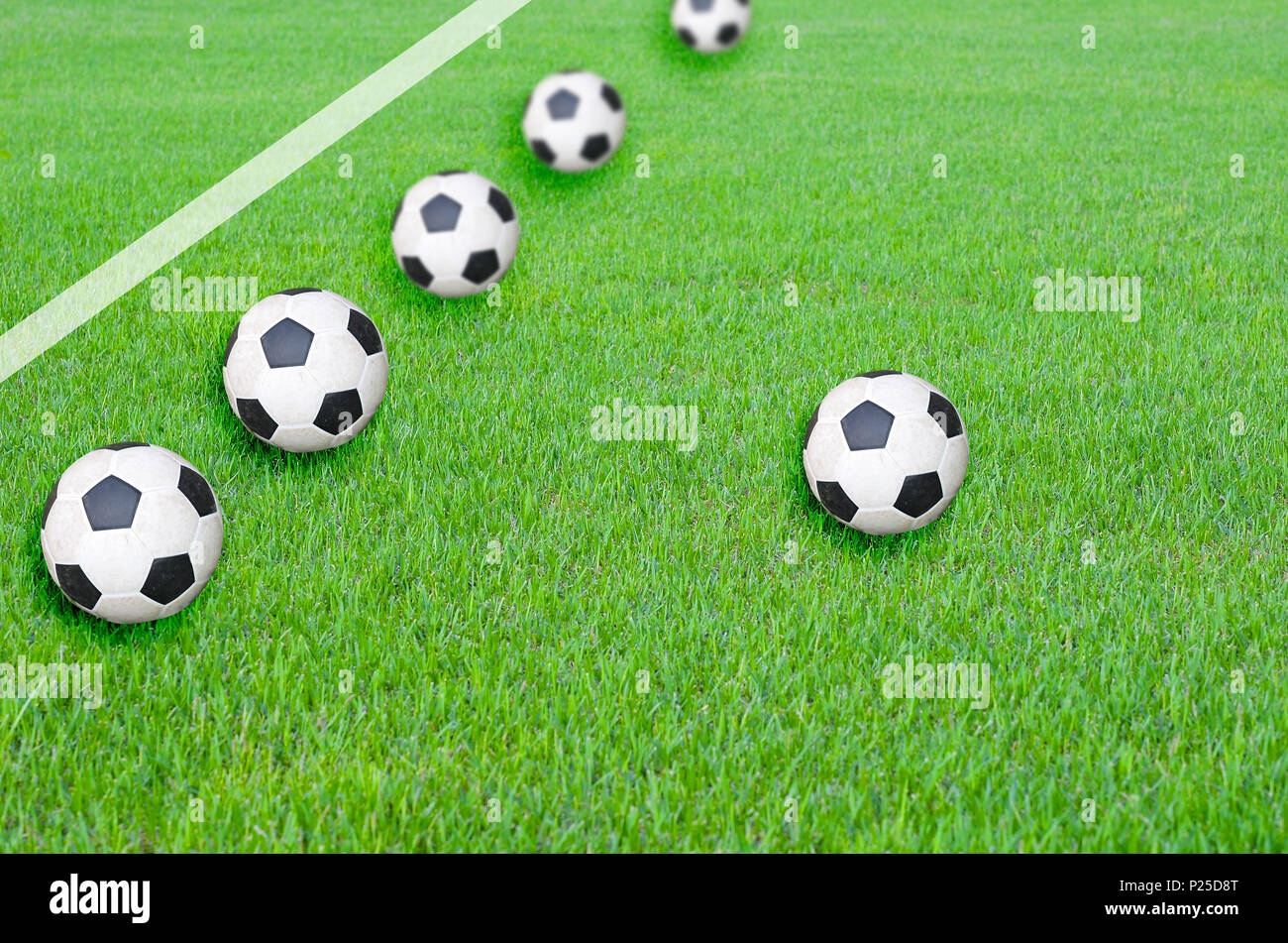 Soccer football grass field Stock Photo - Alamy