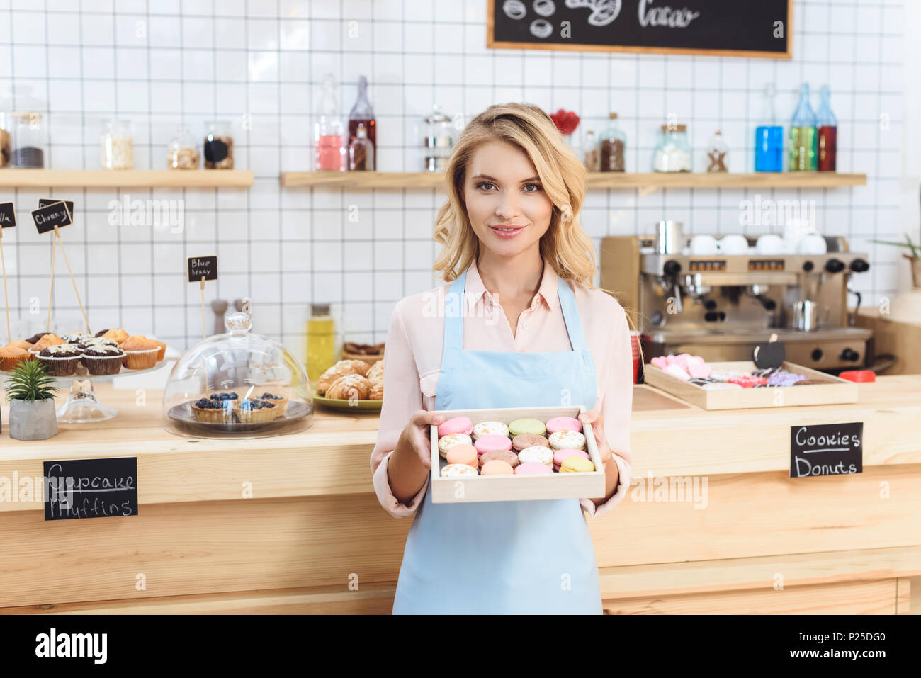 Waitress blonde attractive young woman hi-res stock photography and ...