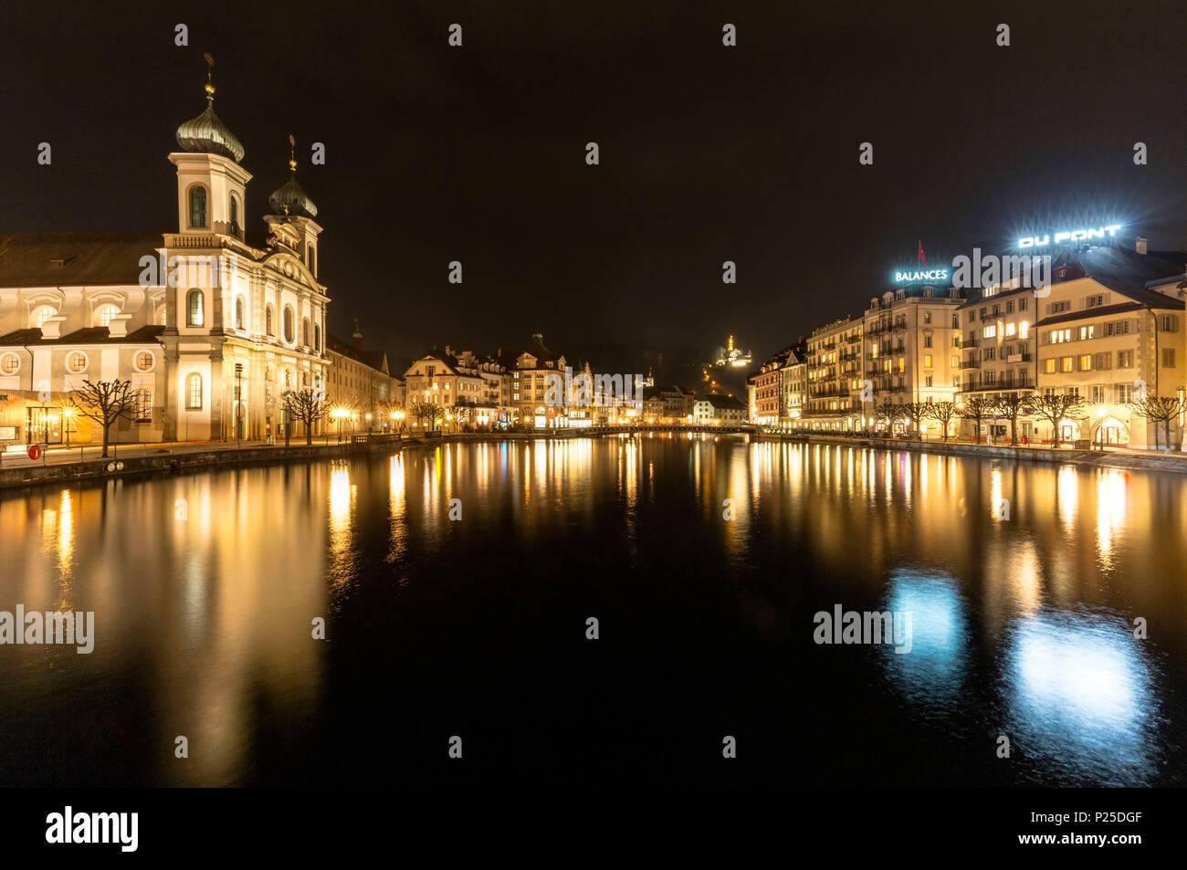 Riverside of Lucern district, Lucern Canton, Switzerland Stock Photo ...