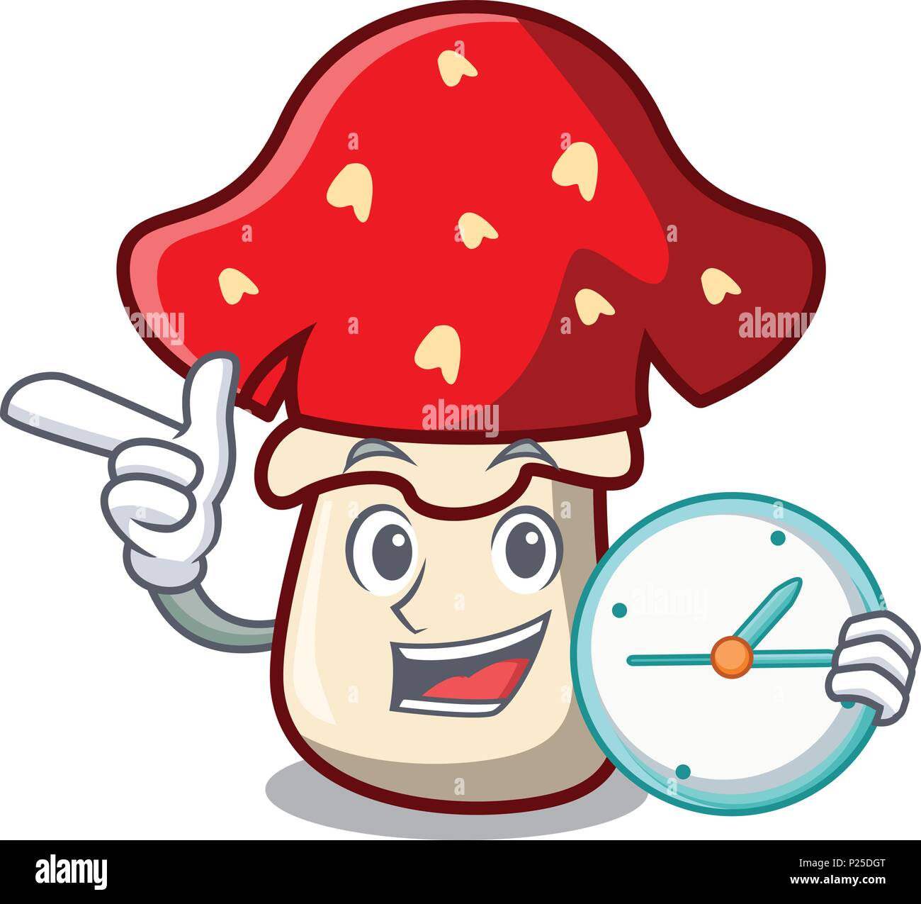 With clock amanita mushroom character cartoon Stock Vector Image & Art ...