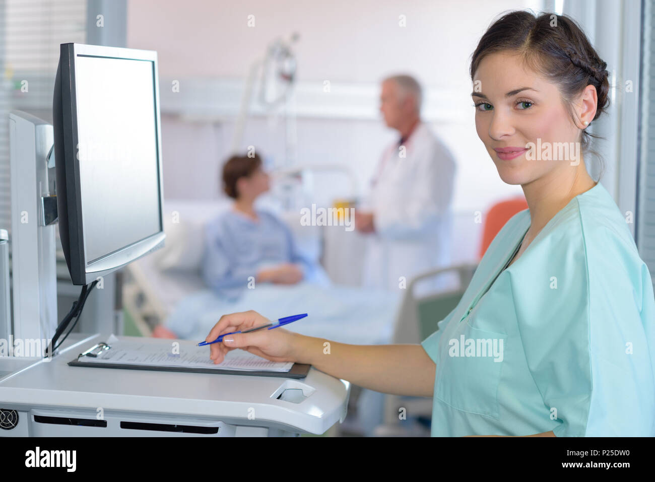 hospital nurse posing Stock Photo - Alamy
