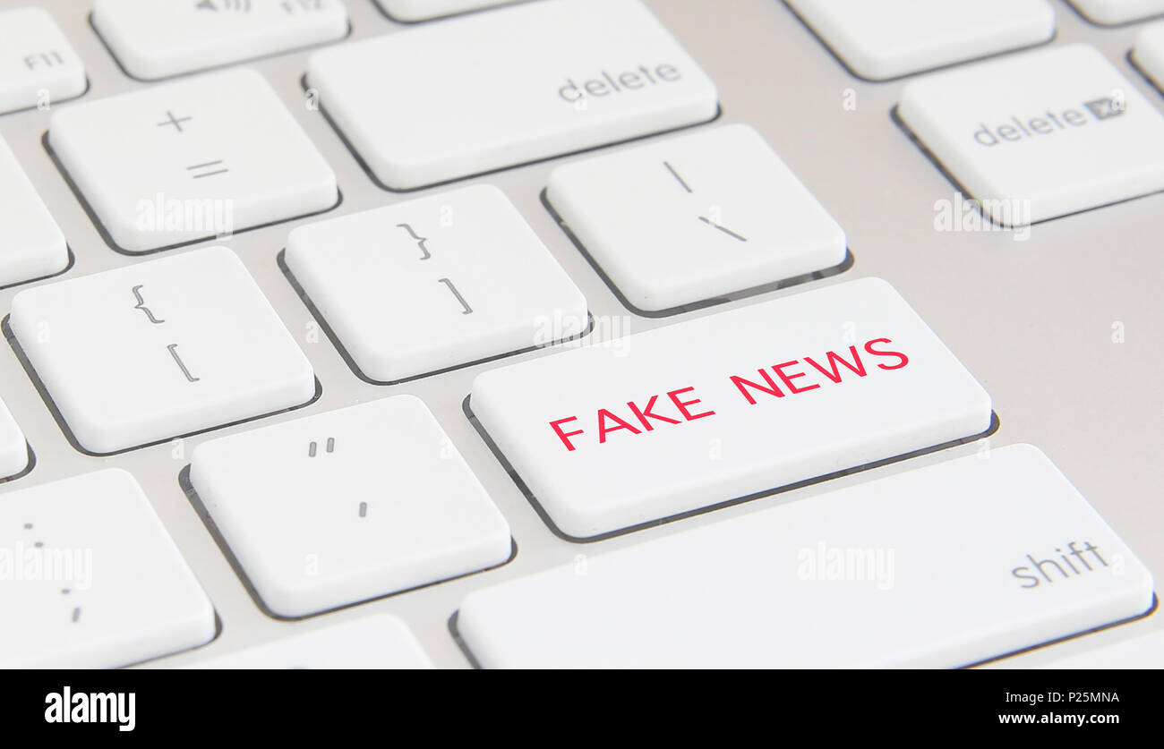 Close-up of a keyboard with the expression "Fake News". Concept Image ...