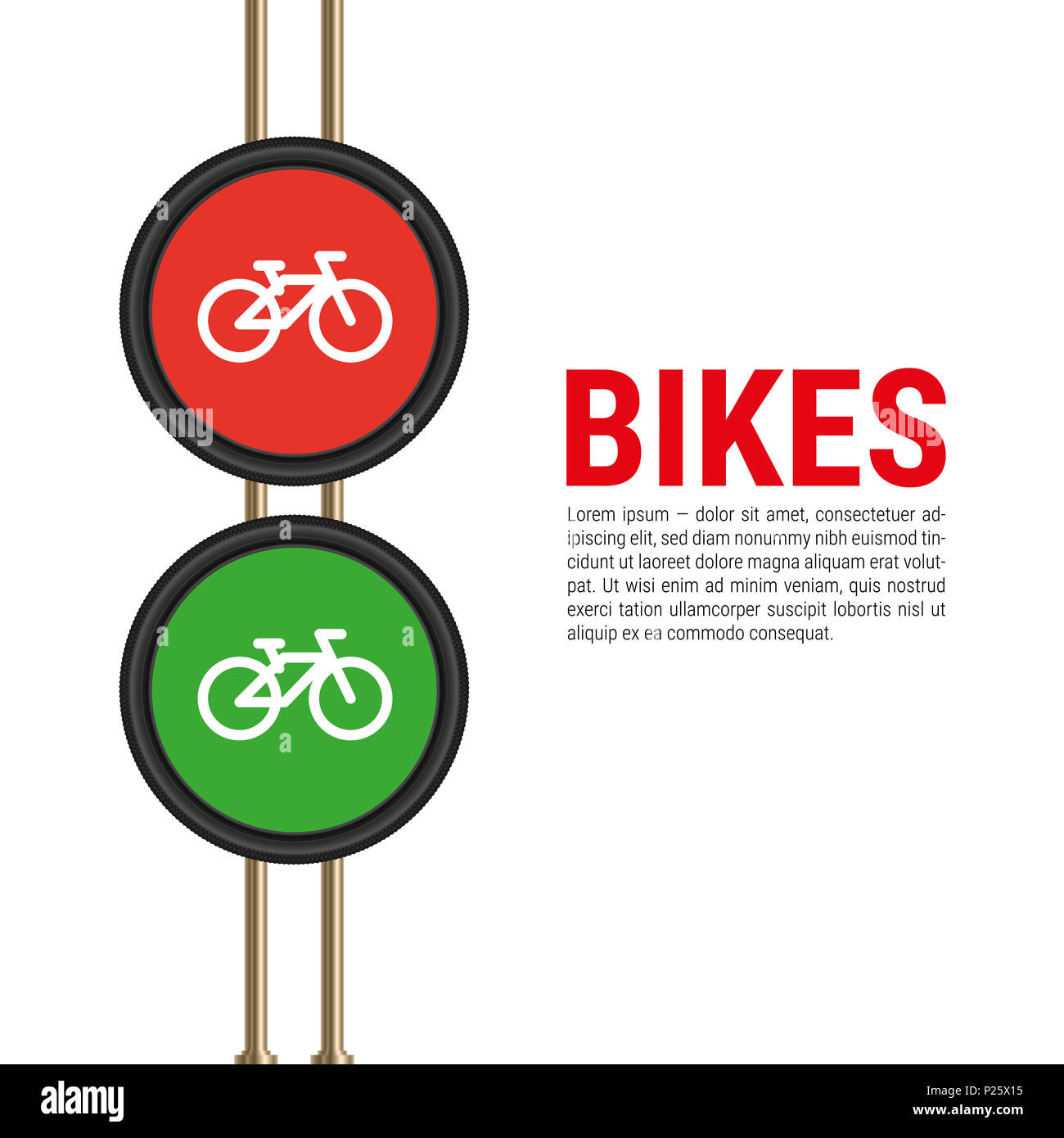Bicycle Traffic Lights, Template for Advertising Banner with an Example ...