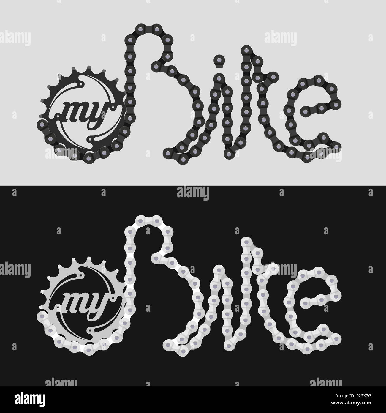 My Bike Lettering Made of Bike or Bicycle Chain. Chain Ring and ...