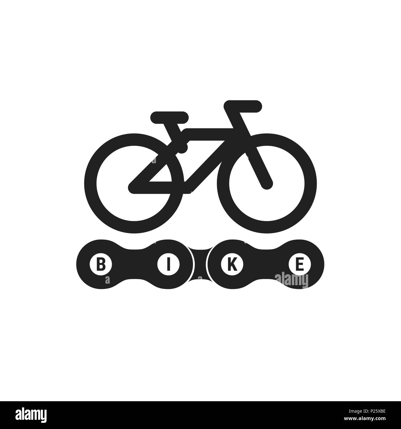 Bike Club Emblem. Black Monochrome Bike Icon. Bicycle Path Sign, Symbol ...