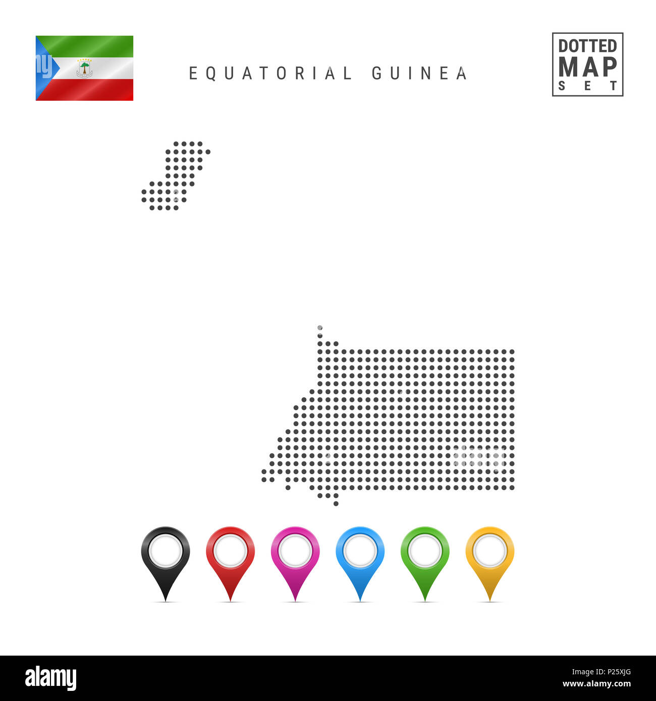 Dotted Map Of Equatorial Guinea Simple Silhouette Of Equatorial Guinea