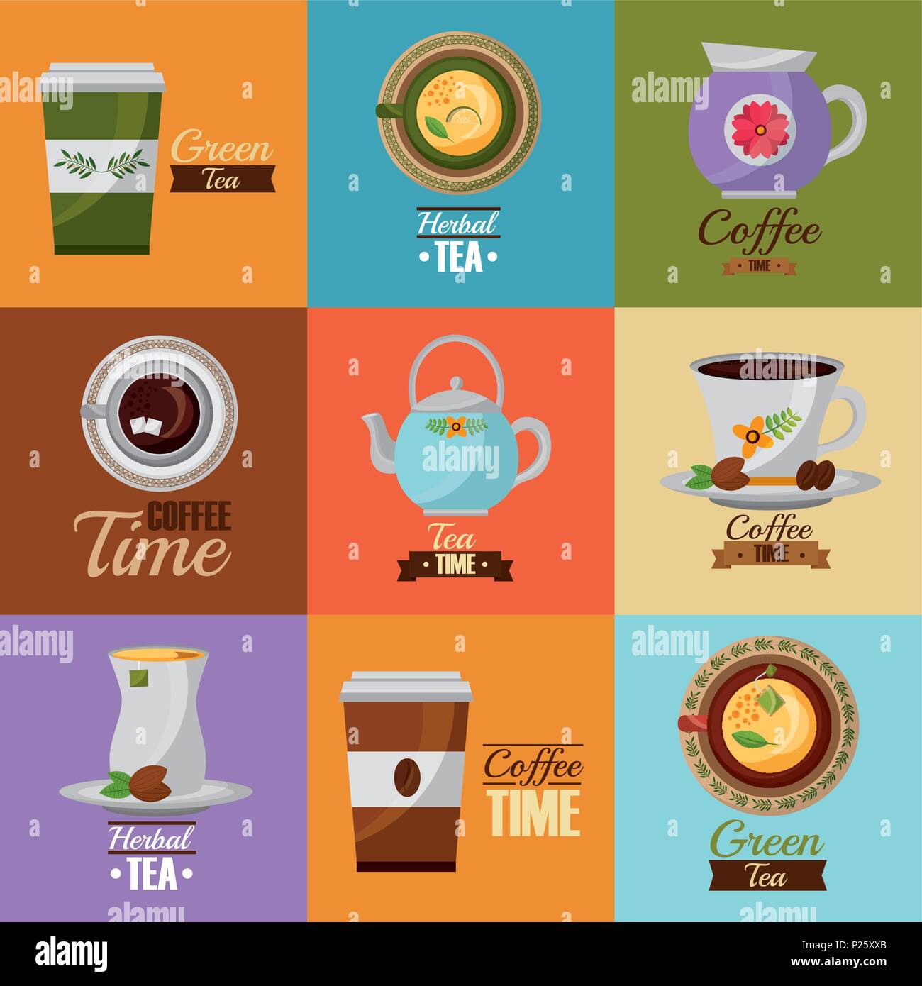 Cafe caffe caffe coffee Stock Vector Images - Alamy