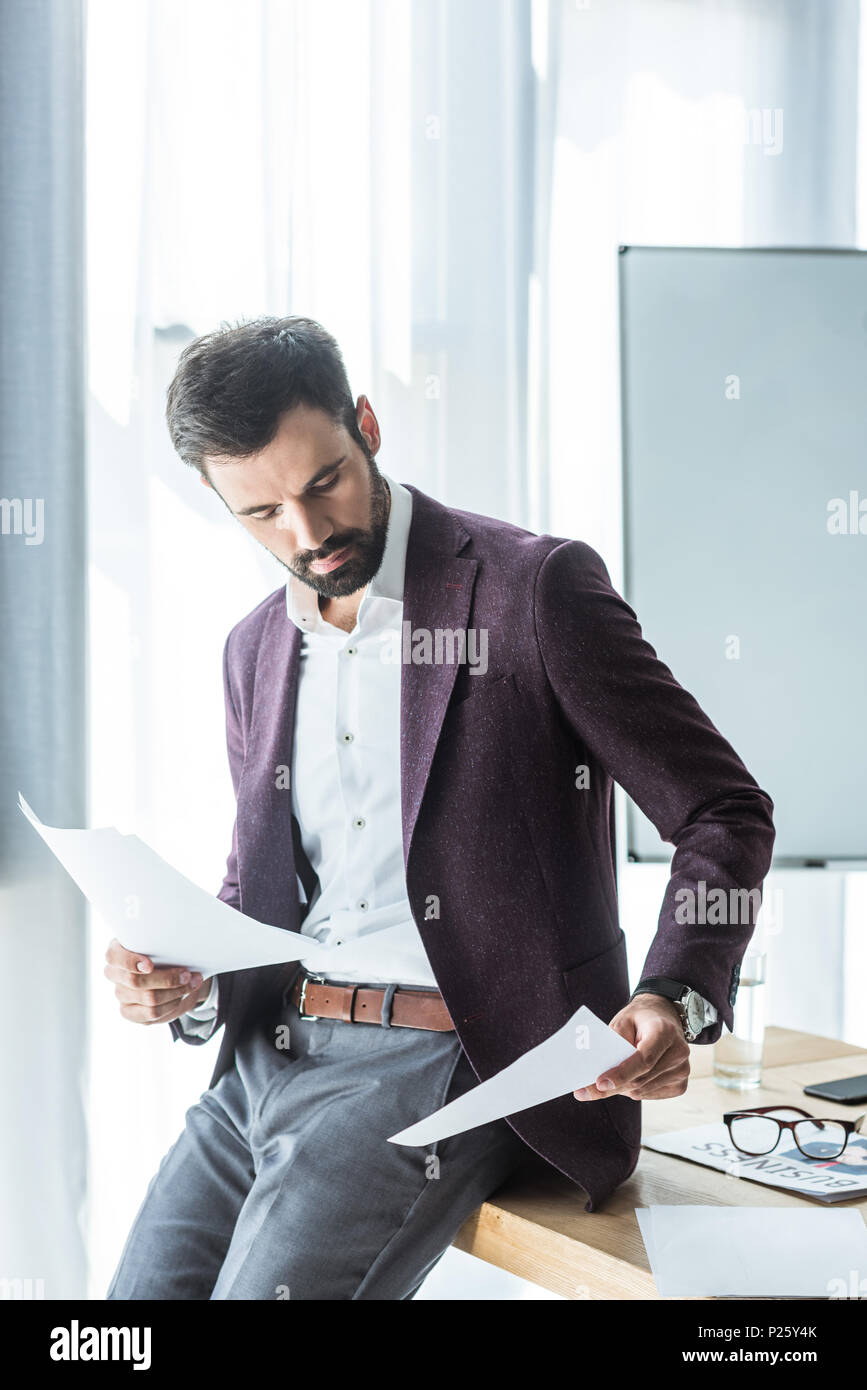 Businessman desk office leaning back hi-res stock photography and ...