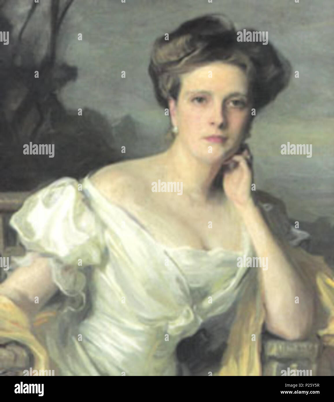 . Detail from a portrait of Princess Andrew of Greece and Denmark ...