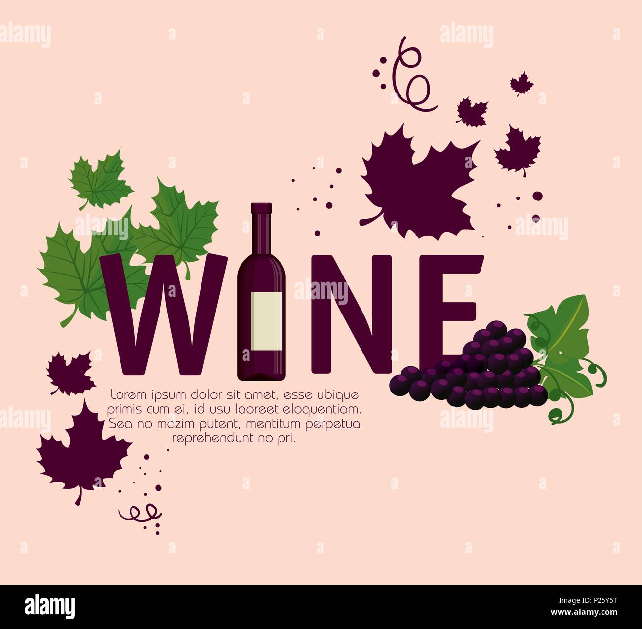 best wine grapes label vector illustration design Stock Vector Image ...