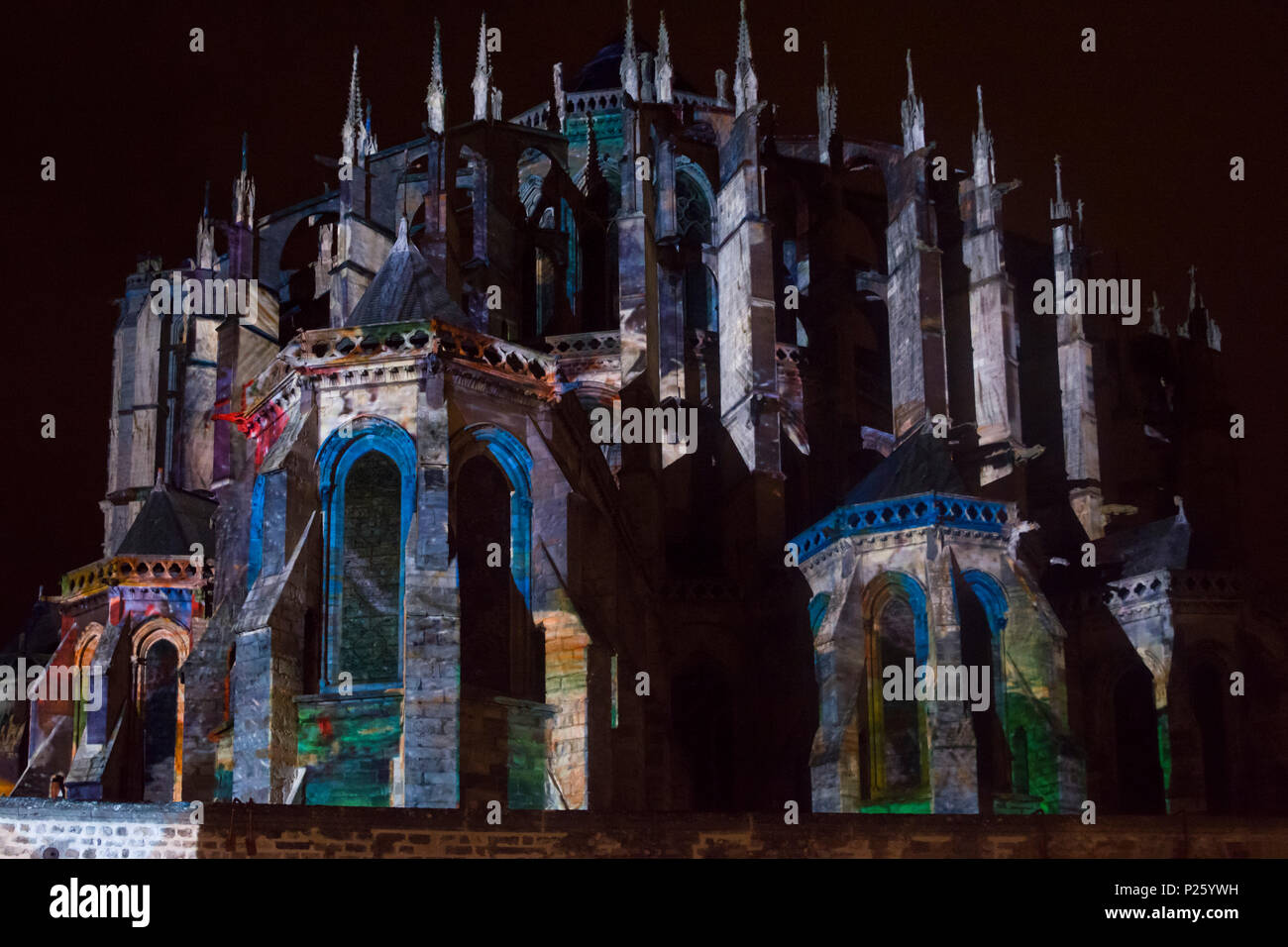 LE MANS, FRANCE - AUGUST 28, 2016: Night of chimera Illuminated ...