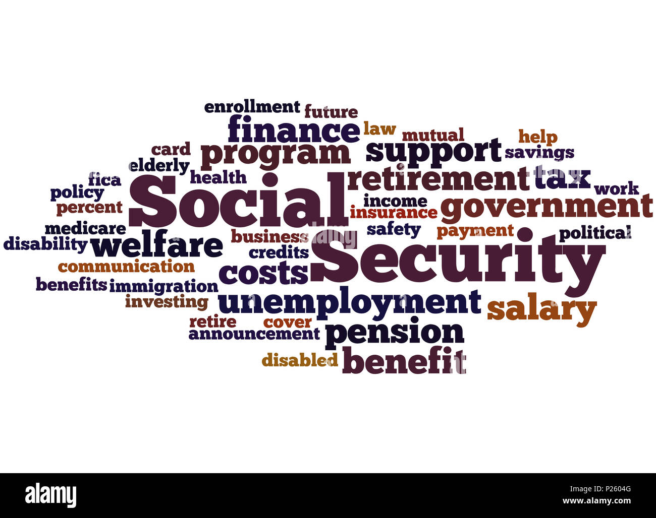 Social Security, word cloud concept on white background Stock Photo - Alamy