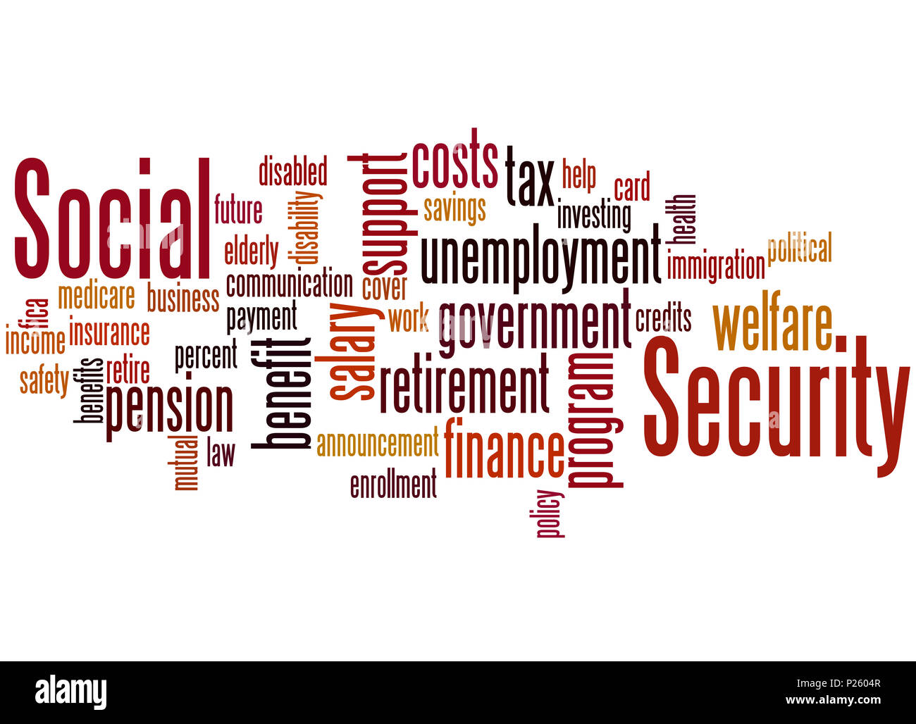 Social Security, word cloud concept on white background Stock Photo - Alamy