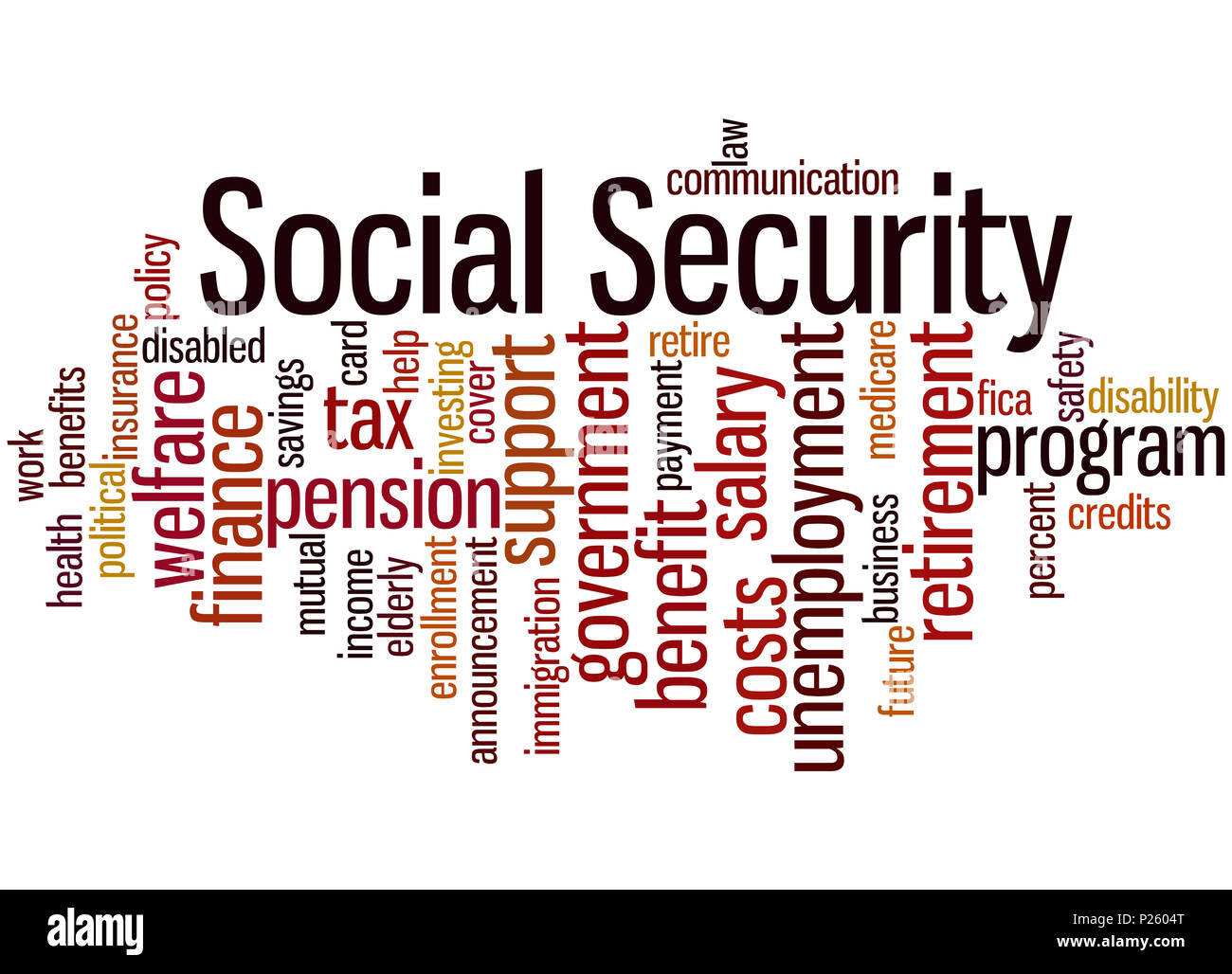 Social Security, word cloud concept on white background Stock Photo - Alamy