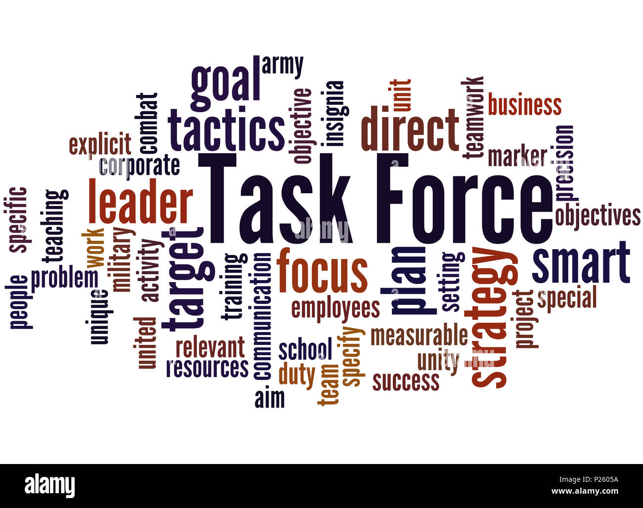Task Force, word cloud concept on white background Stock Photo - Alamy