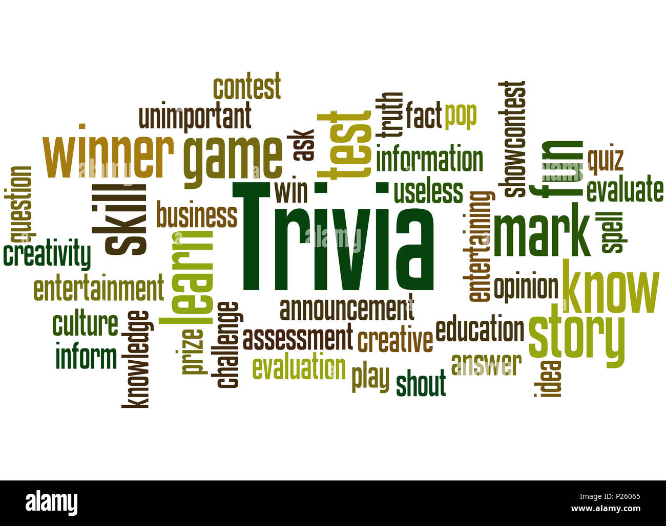 Trivia, word cloud concept on white background Stock Photo - Alamy