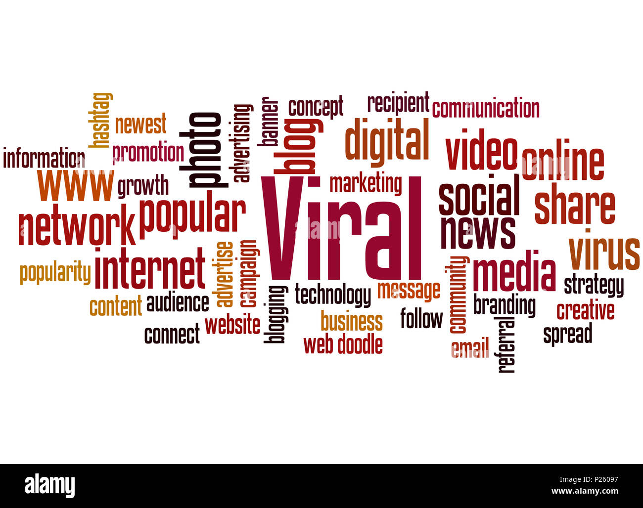 Viral, word cloud concept on white background Stock Photo - Alamy