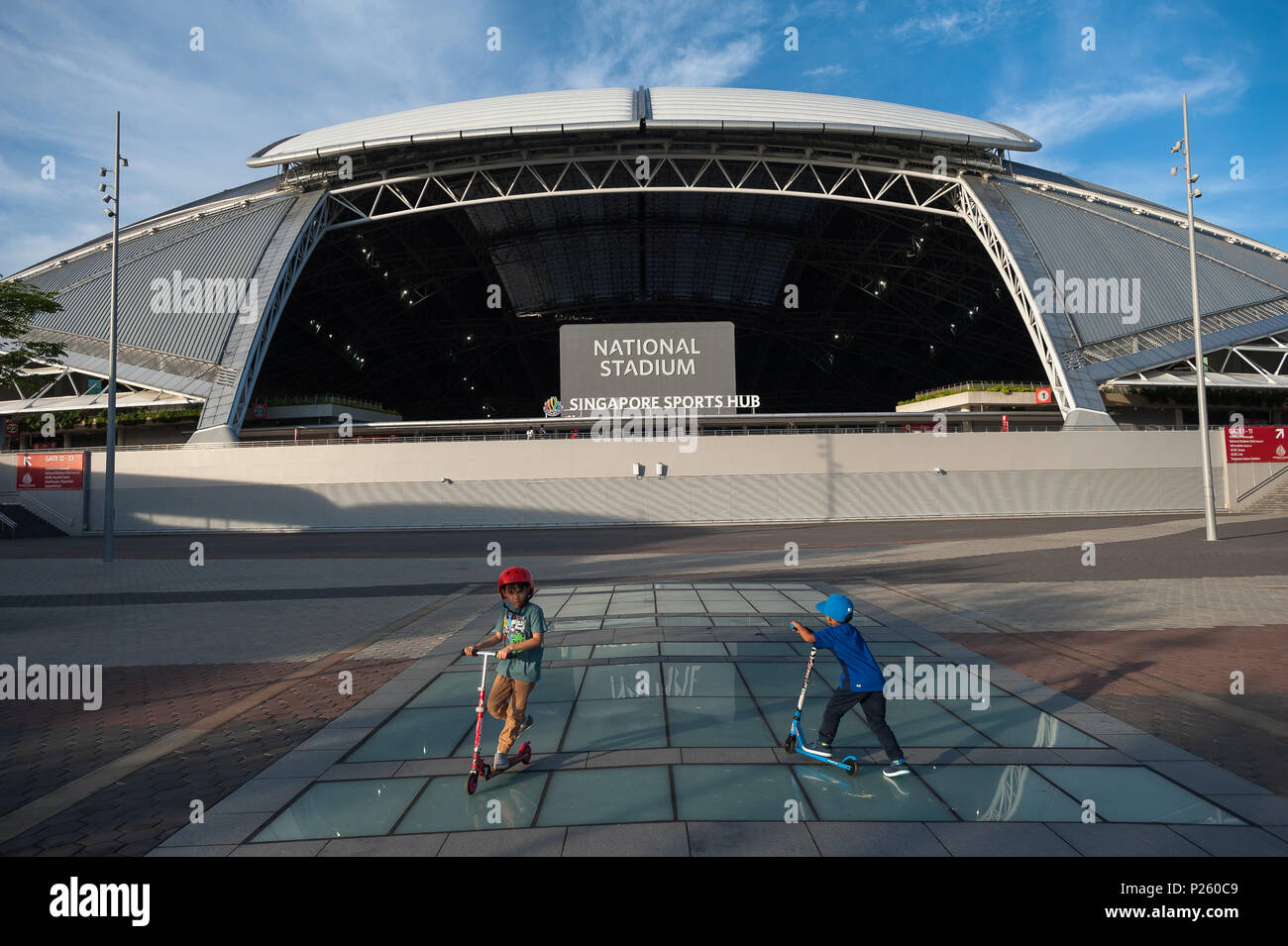 Singapore, Singapore, view of the National Stadium in Singapore Stock ...