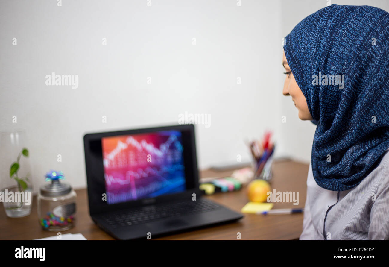 Hijab girl office hi-res stock photography and images - Alamy