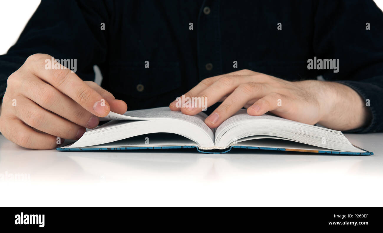 Book In Mans Hands High Resolution Stock Photography and Images - Alamy
