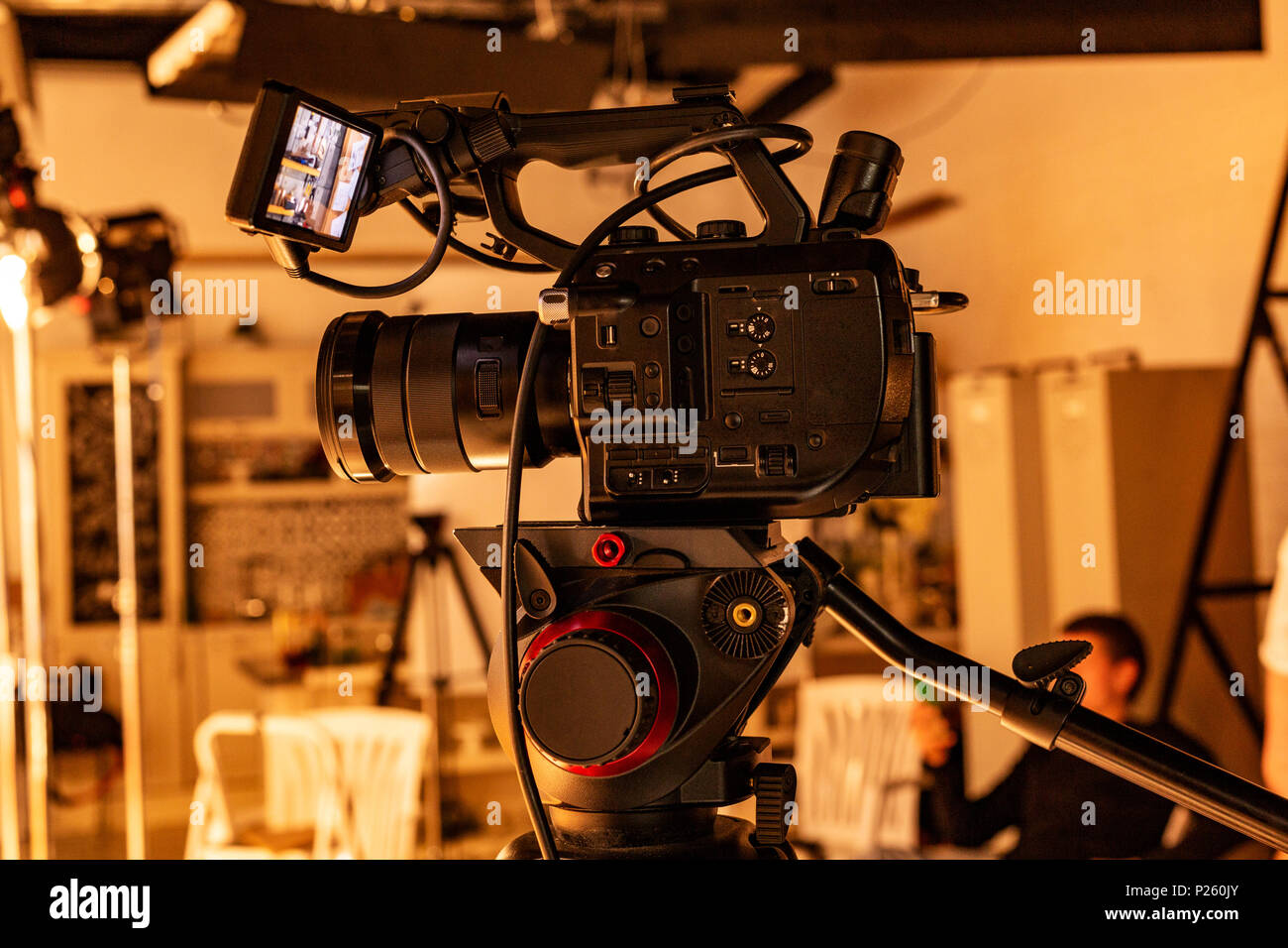 Behind the scenes of video production or video shooting Stock Photo - Alamy