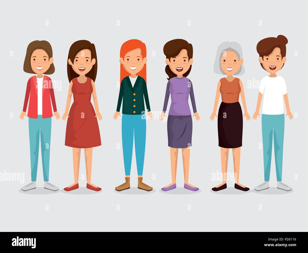 group of women friends characters Stock Vector Image & Art - Alamy